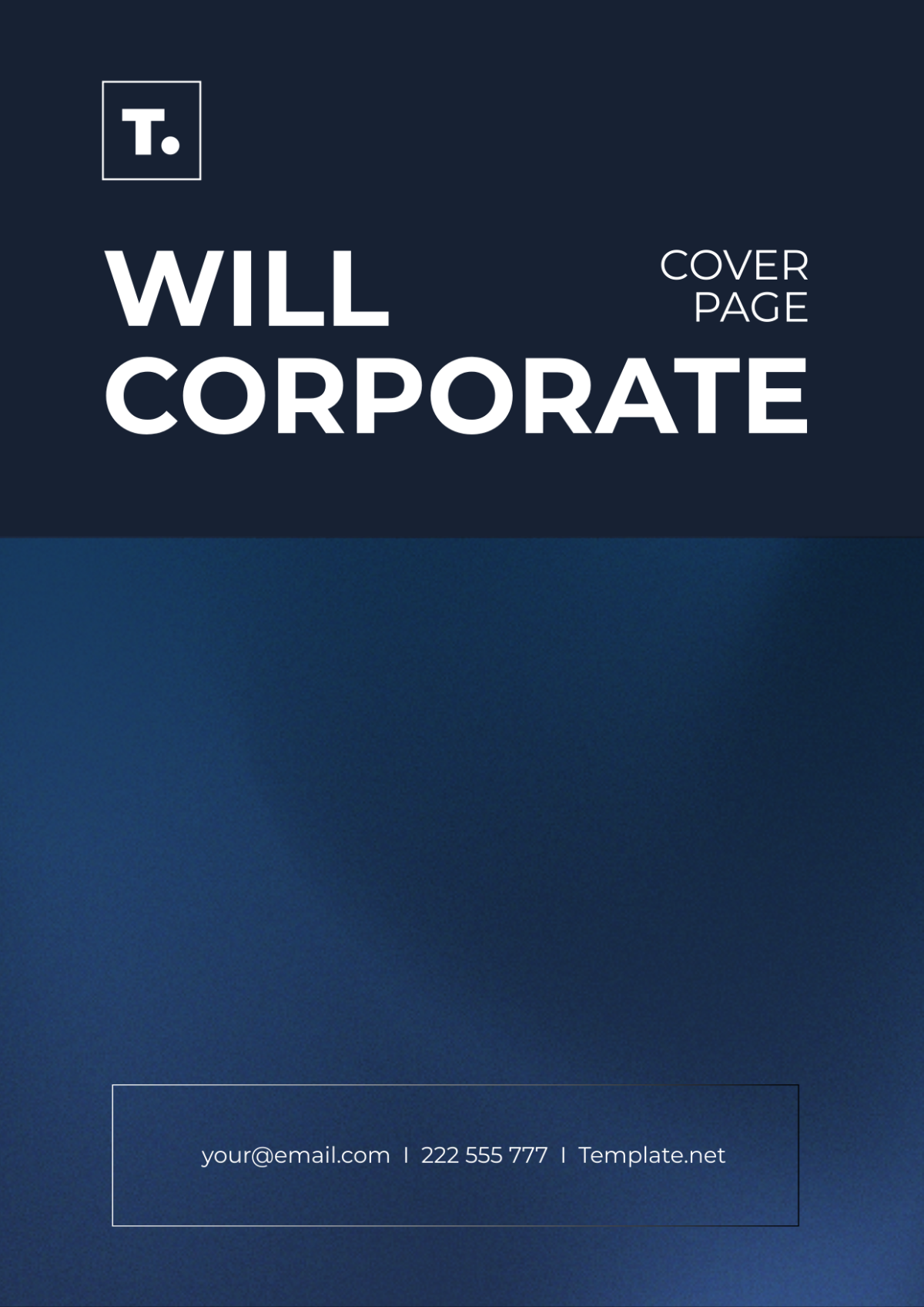 Will Corporate Cover Page Template - Edit Online & Download Example ...