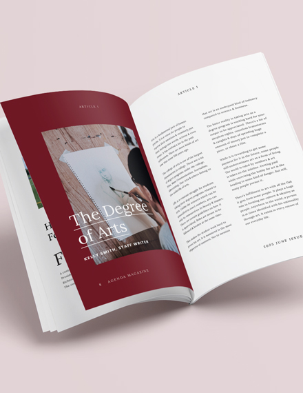 Simple College Magazine Template - InDesign, Word, Apple Pages ...