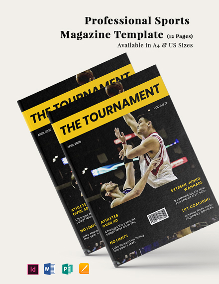 Sports Magazine Cover Template - Word | PSD | InDesign | Apple Pages ...