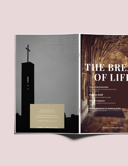 Simple Church Magazine Template - InDesign, Word, Apple Pages ...