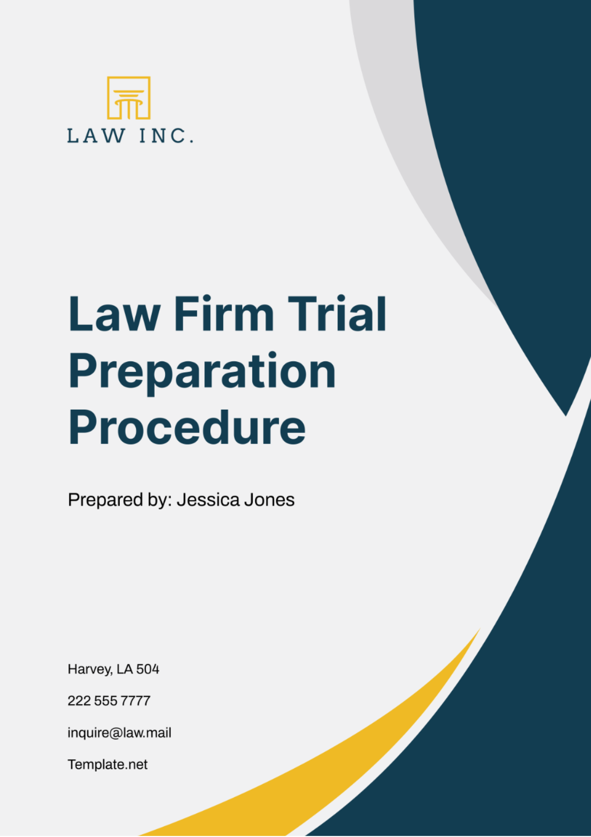 Law Firm Trial Preparation Procedure Template - Edit Online & Download ...