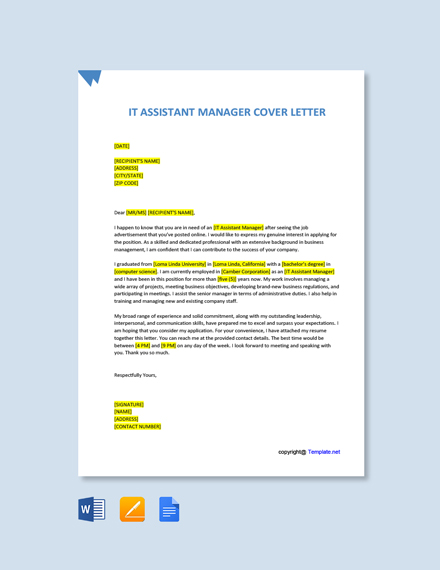 HR Assistant Manager Cover letter Template - Google Docs, Word ...