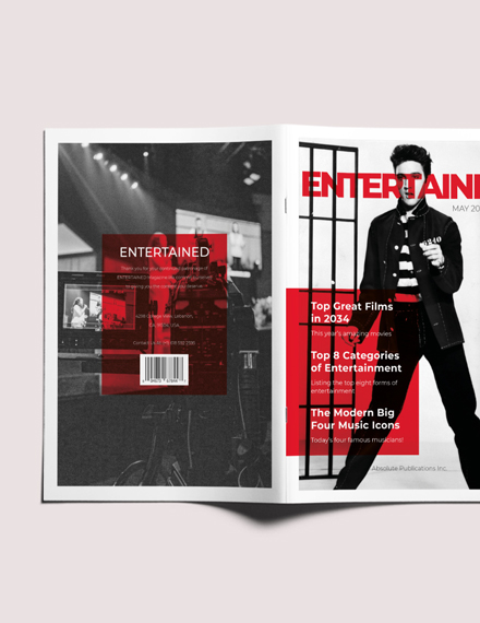 Printable Entertainment Magazine Template - InDesign, Word, Apple Pages ...