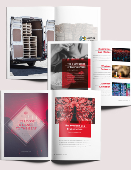 Printable Entertainment Magazine Template - InDesign, Word, Apple Pages ...