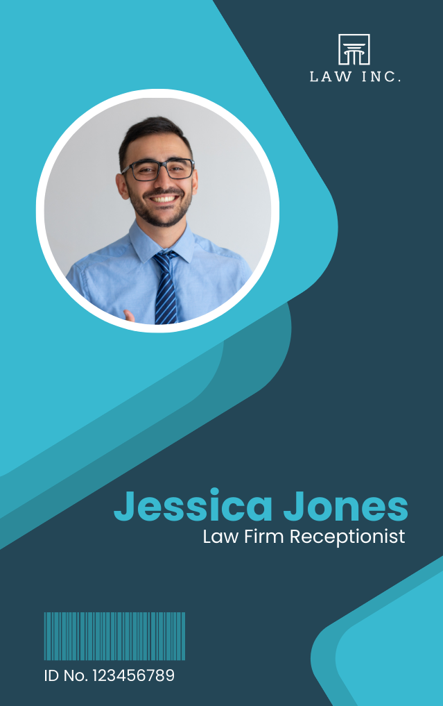 Law Firm Receptionist ID Card Template - Edit Online & Download Example ...