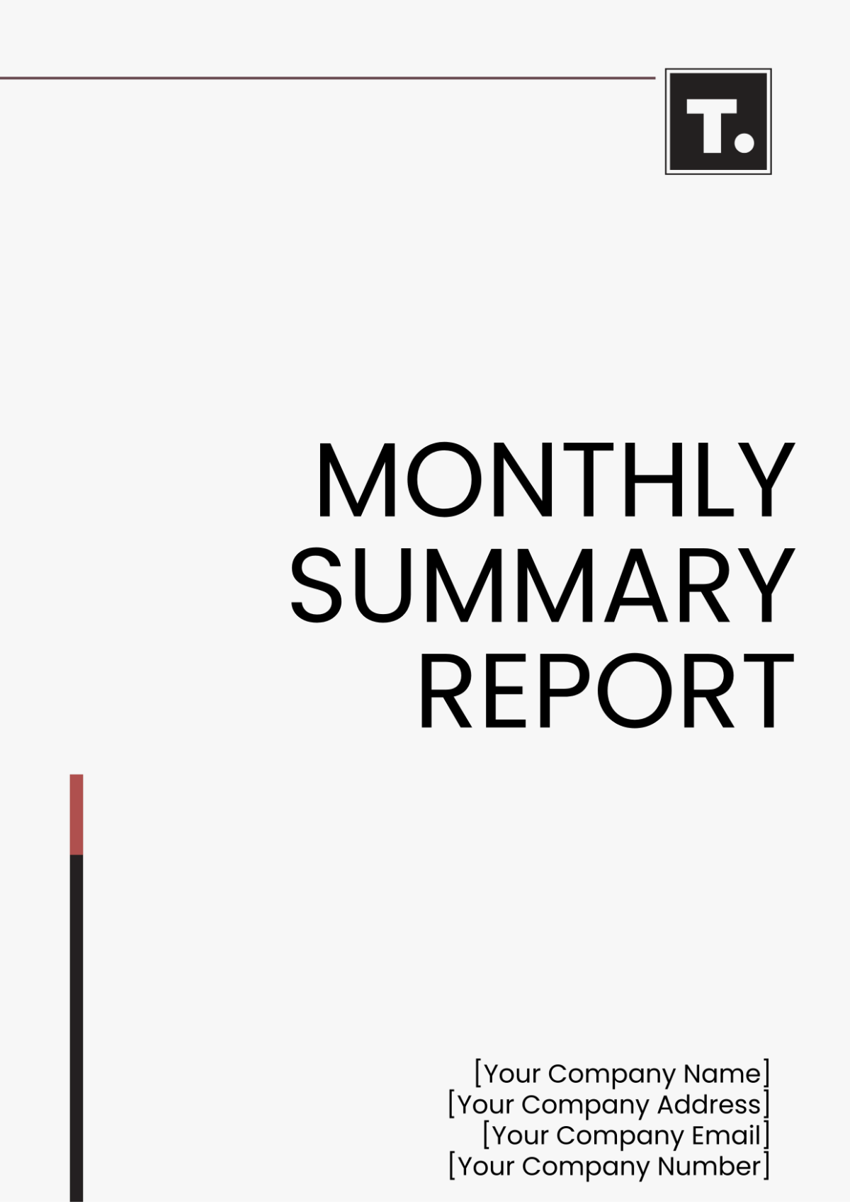 Free Monthly Summary Report Template Edit Online Download