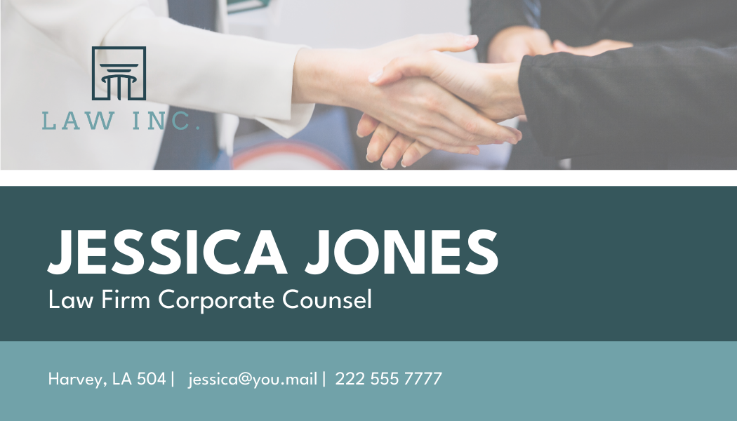 Law Firm Corporate Counsel Business Card Template - Edit Online ...