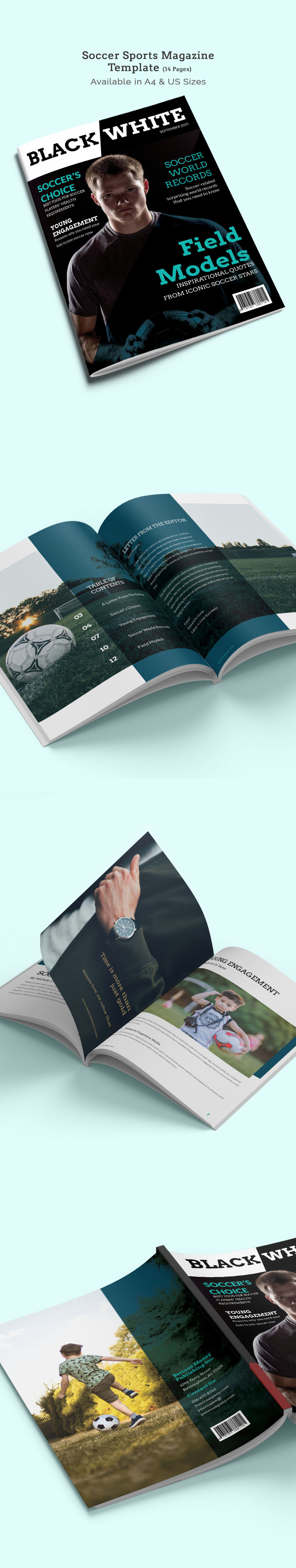 Sports Magazine Cover Template - Illustrator, InDesign, Word, Apple ...