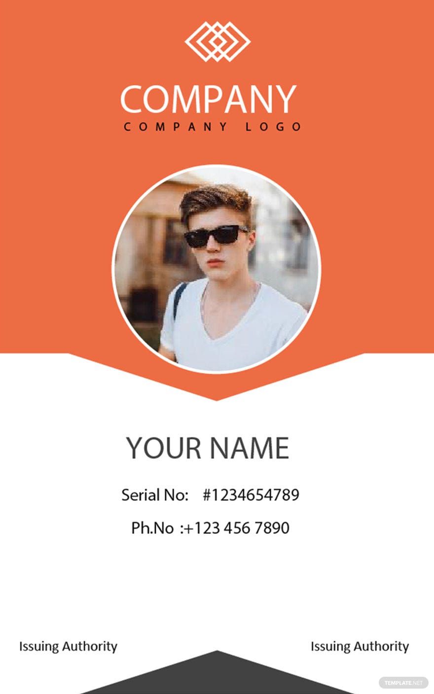 Sample Company ID Card Template Word Apple Pages Publisher 
