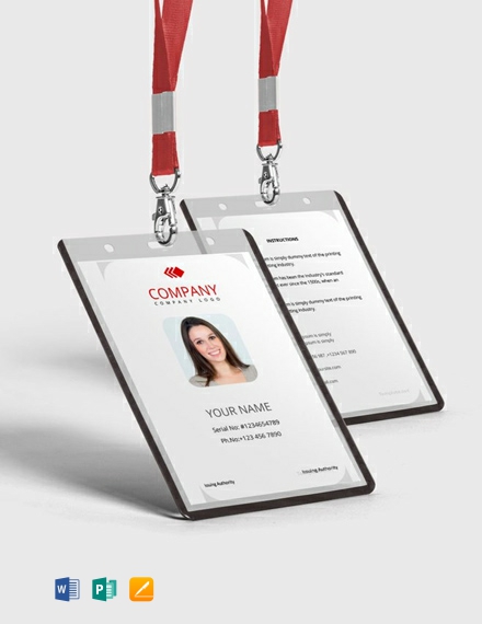Free Simple Freelance ID Card Template