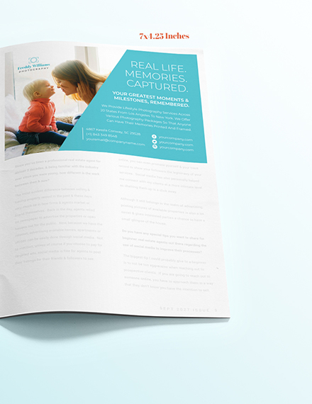 Lifestyle Photographer Magazine Ads Template - InDesign, PSD | Template.net
