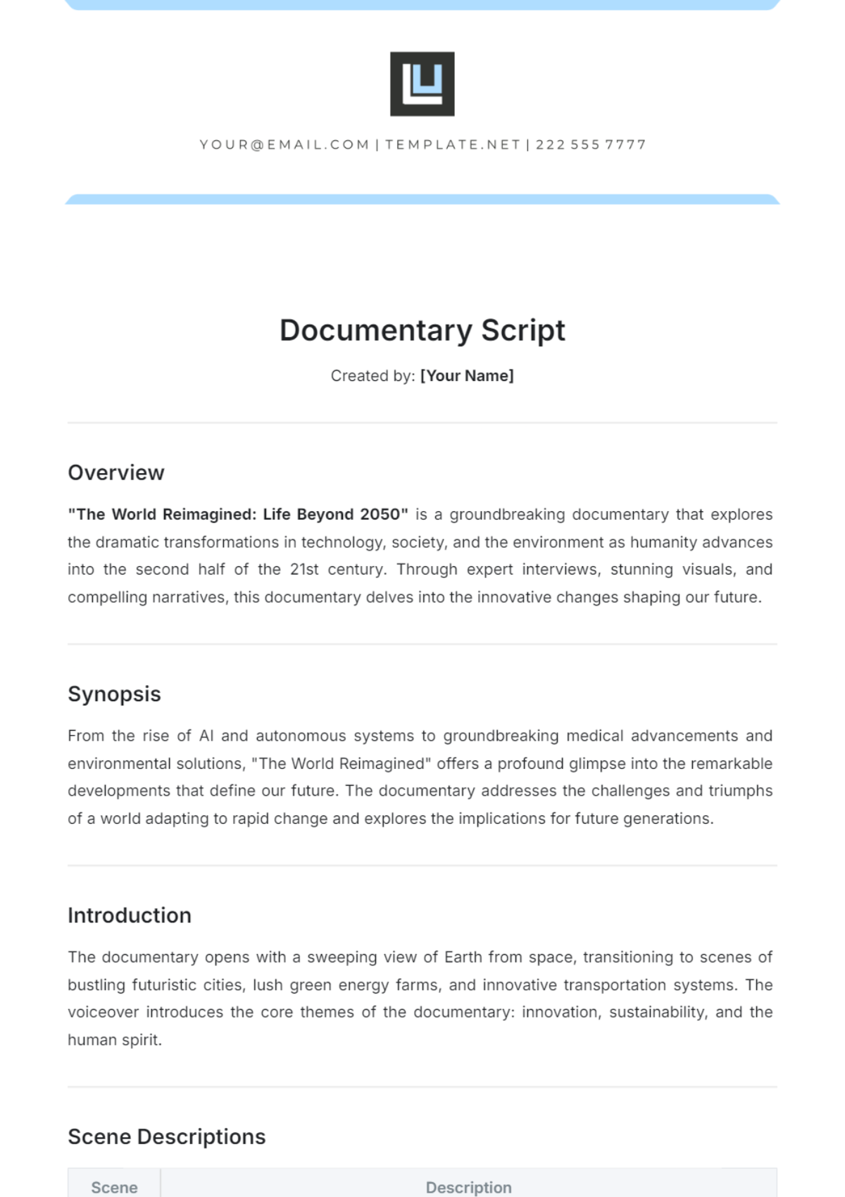 Free Talk Show Script Template To Edit Online