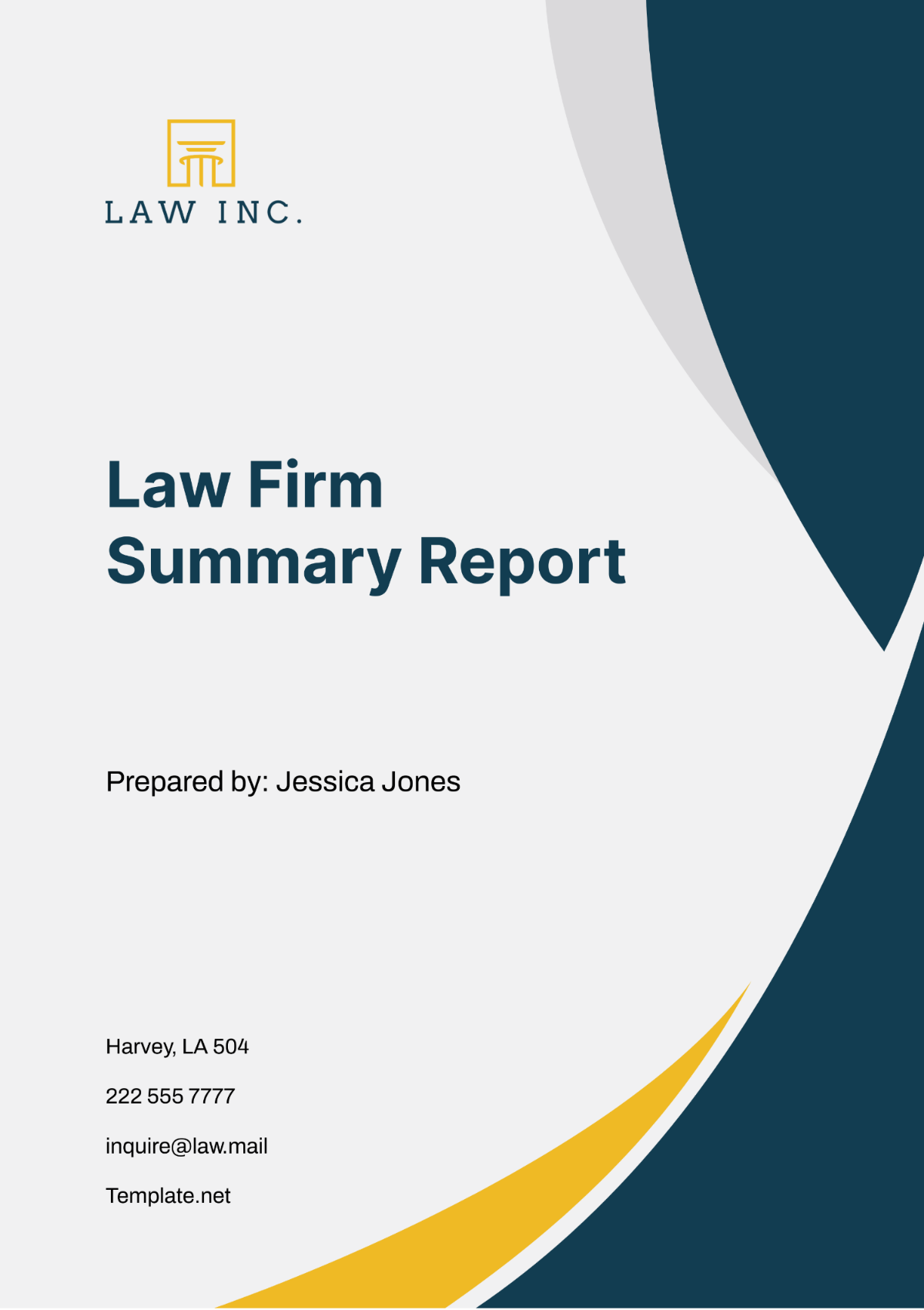 Law Firm Summary Report Template - Edit Online & Download Example ...