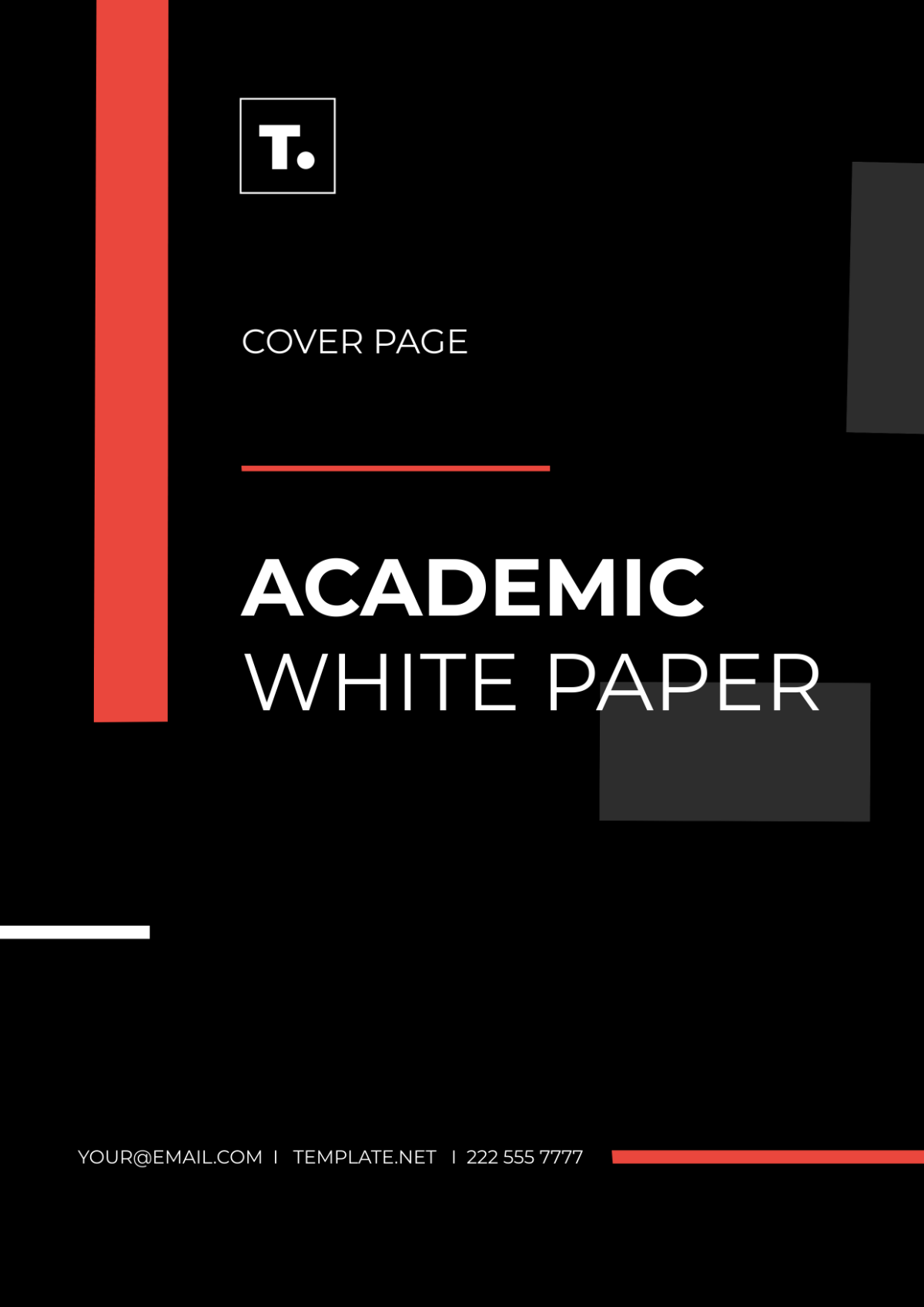 Academic White Paper Cover Page Template - Edit Online & Download ...