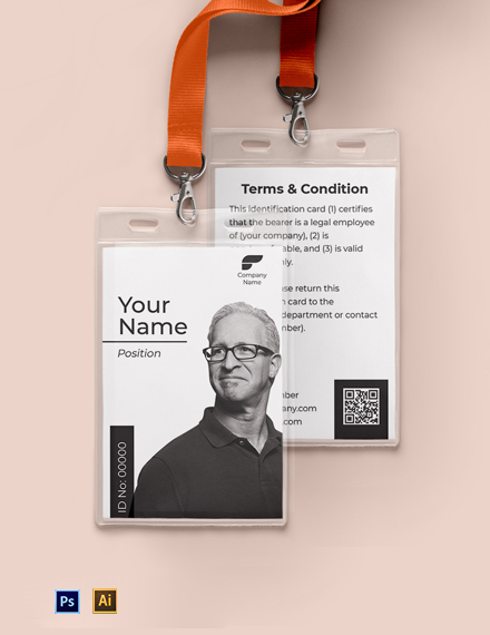 University Vertical ID Card Template - Illustrator, Word, Apple Pages ...