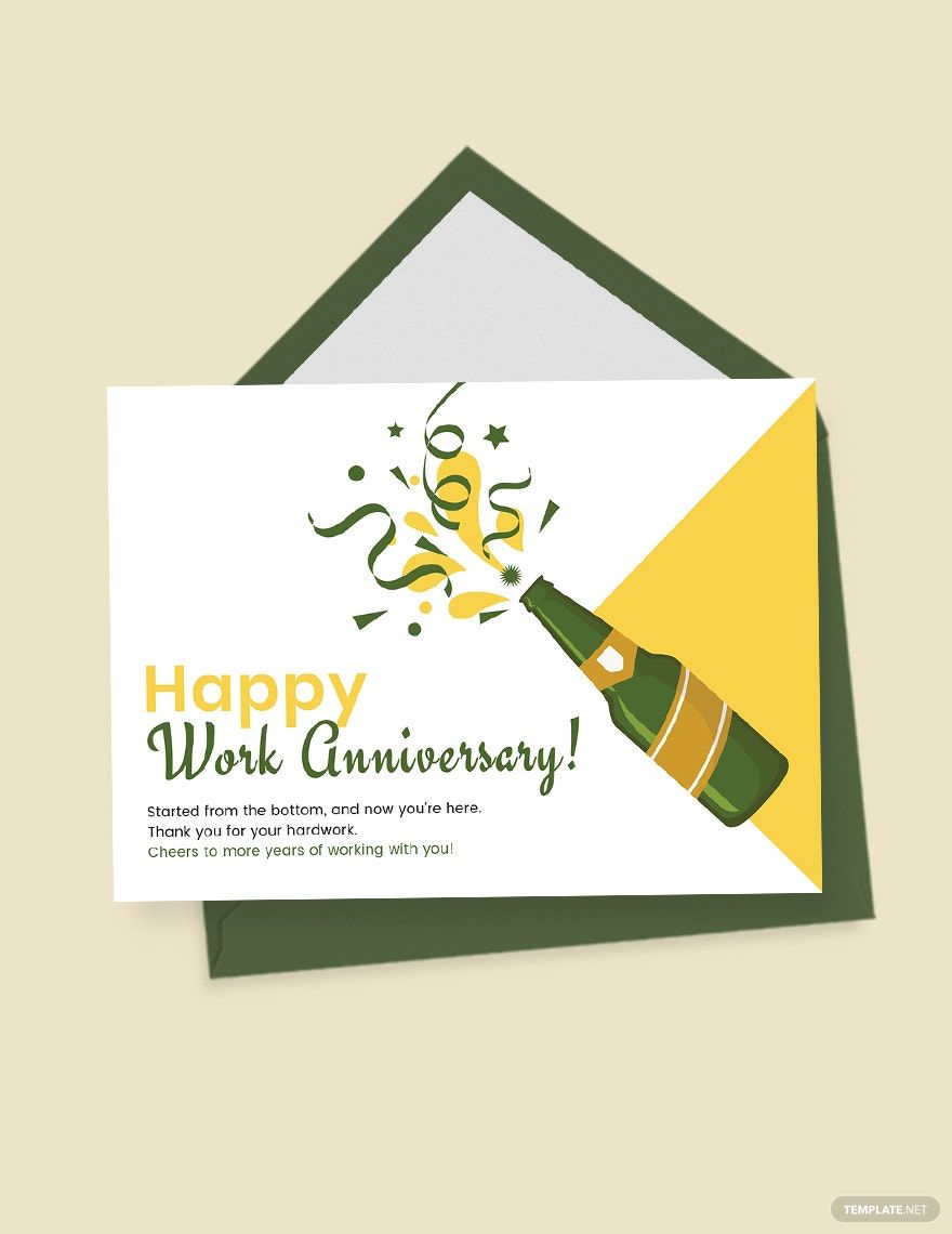 Happy Work Anniversary Card Template Download In Word Illustrator 