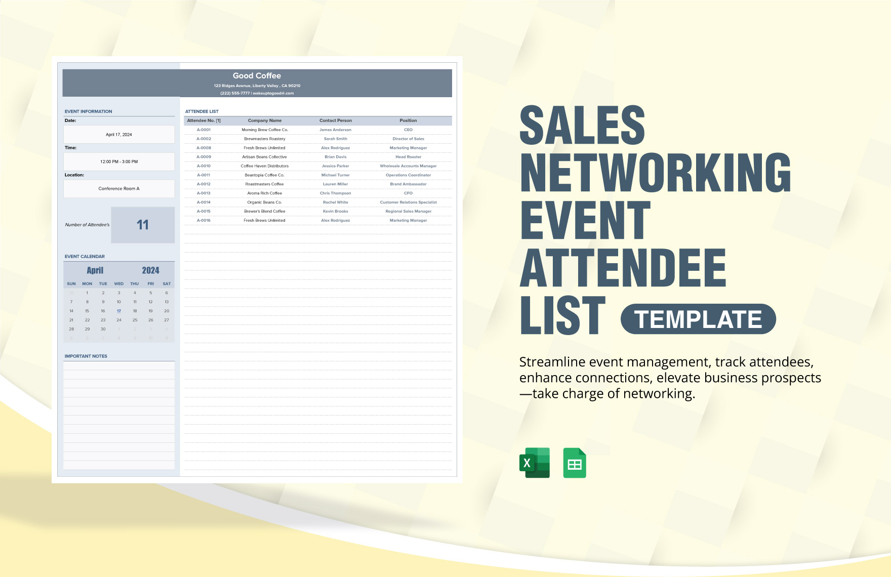 Event Guest List Template In Excel Google Sheets Download Template