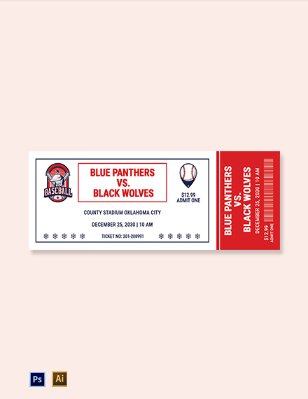 20 Baseball Ticket Templates Free PSD AI Vector EPS Format Download