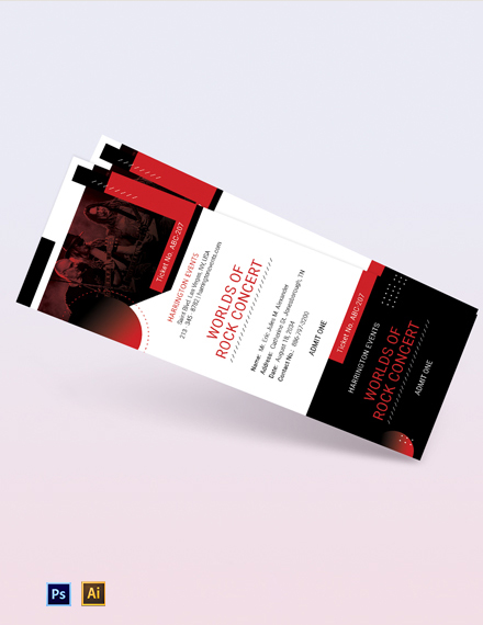 Music Concert Ticket Template - Download in Word, PDF, Illustrator, PSD ...
