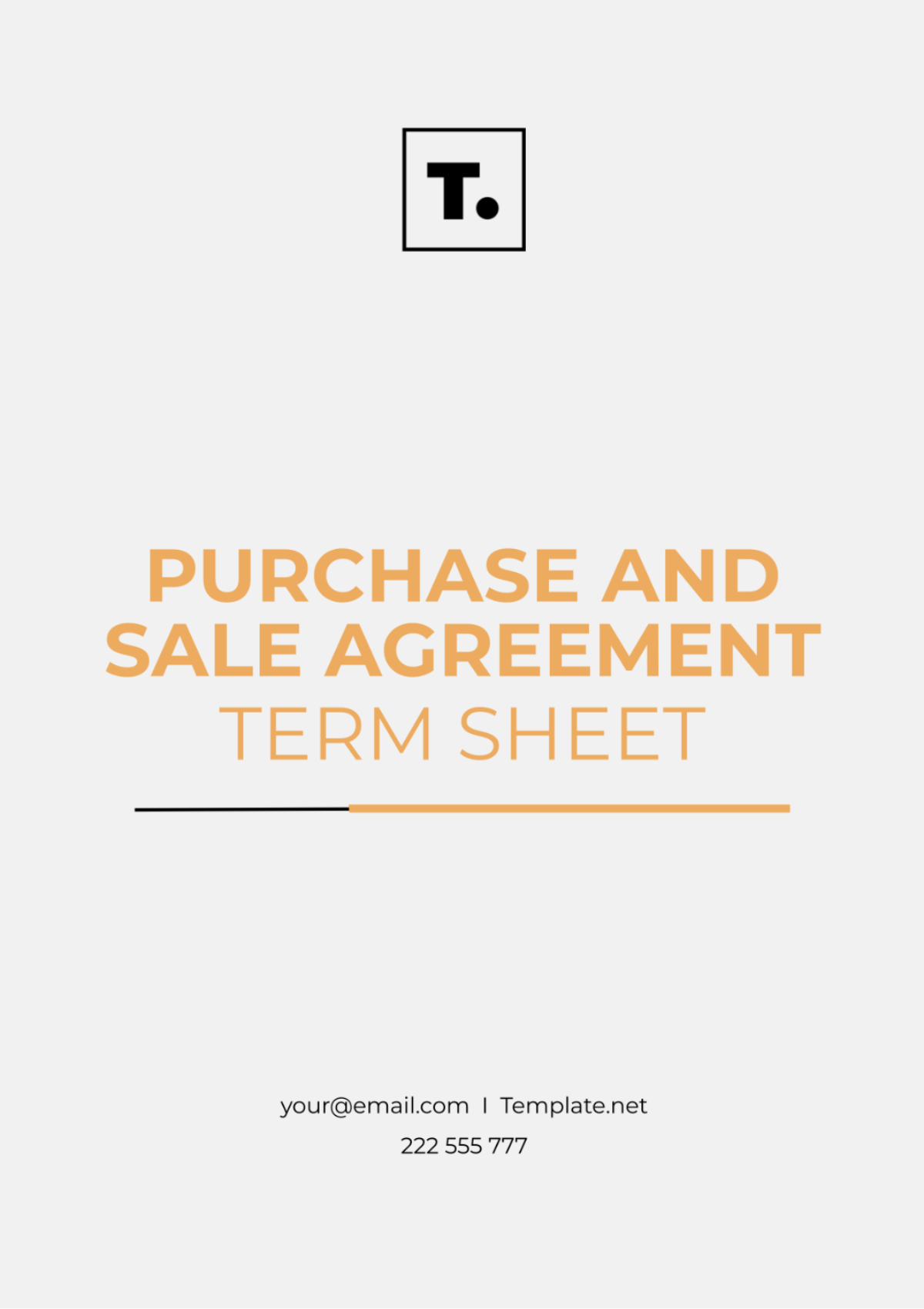 Purchase and Sale Agreement Term Sheet Template - Edit Online ...