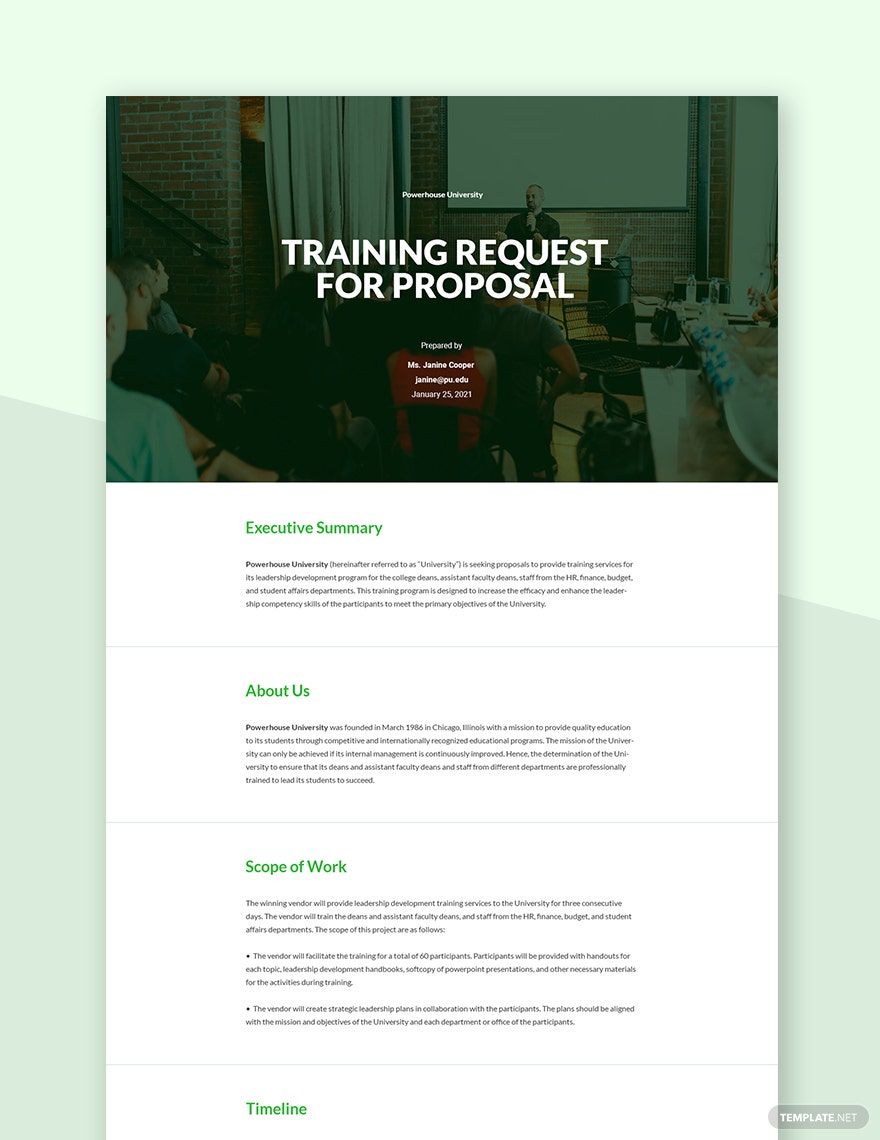 Editable Corporate Training Proposal Template - Google Docs, Word ...