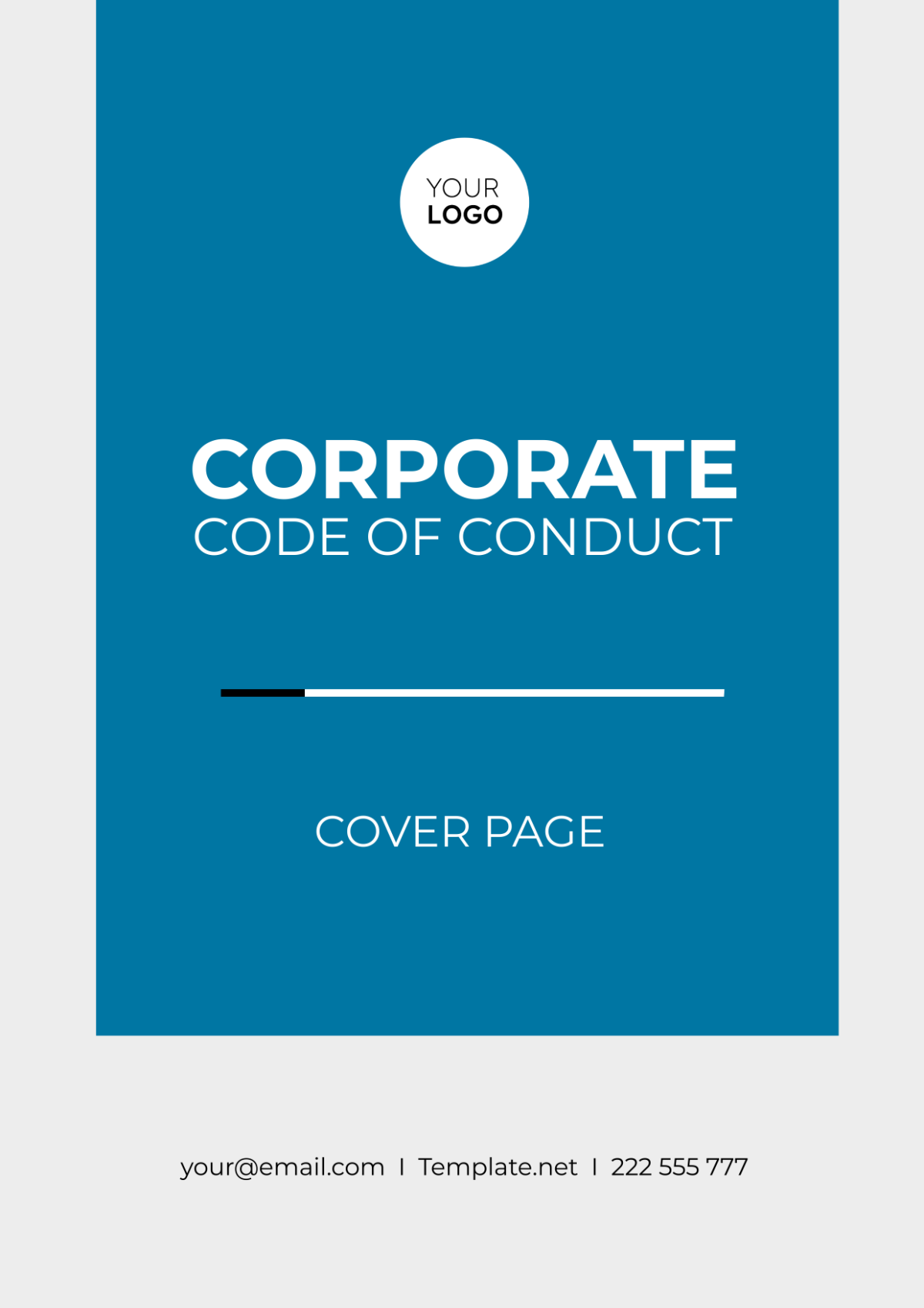 Code of Conduct Corporate Cover Page Template - Edit Online & Download ...