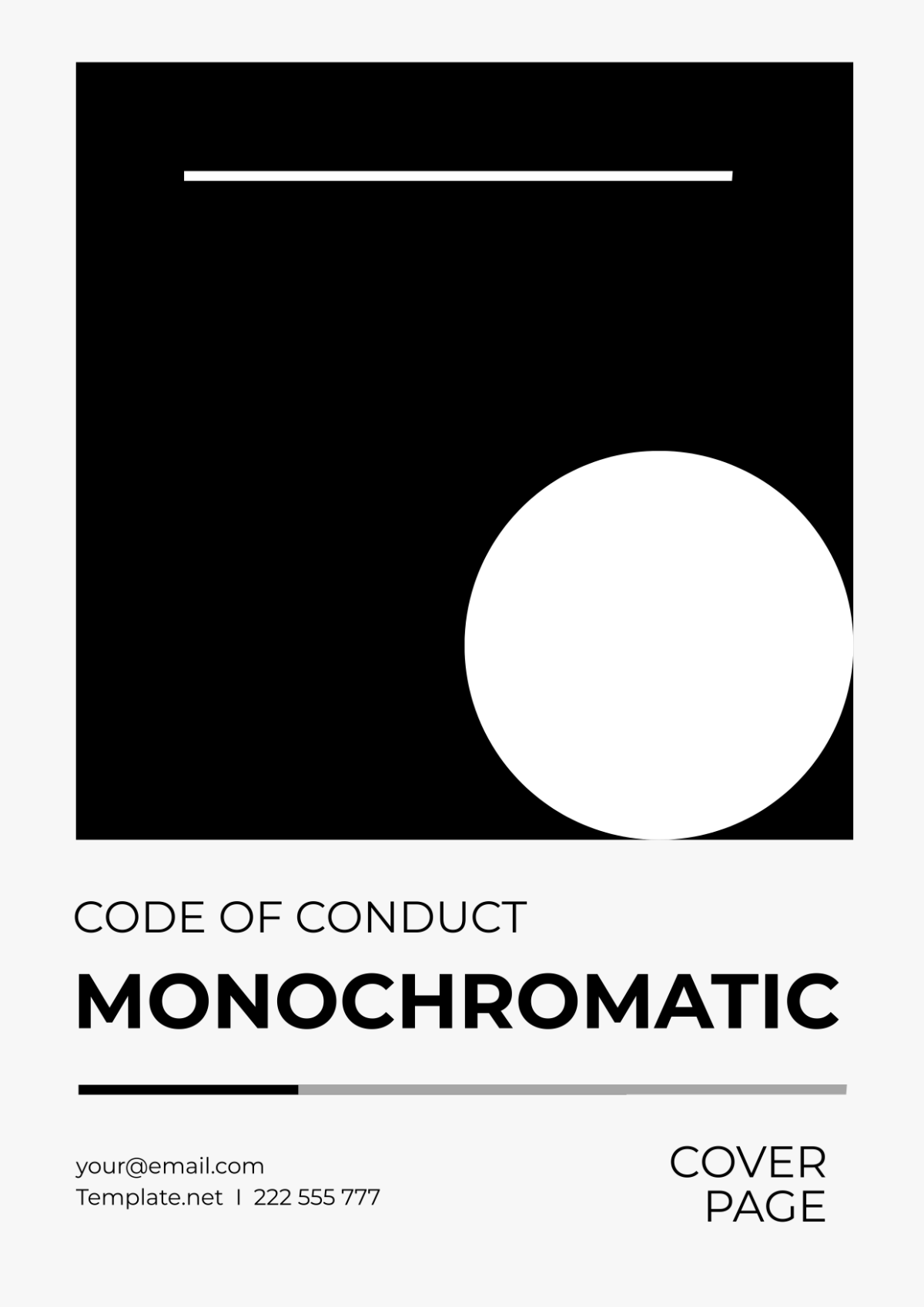 Code of Conduct Monochromatic Cover Page Template - Edit Online ...