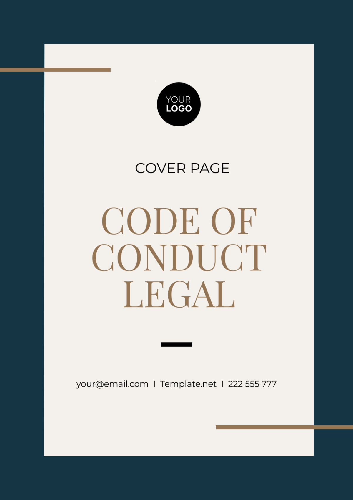 Code of Conduct Legal Cover Page Template - Edit Online & Download ...
