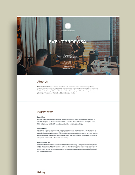 Sample Event Proposal Template - Google Docs, Word, Apple Pages ...