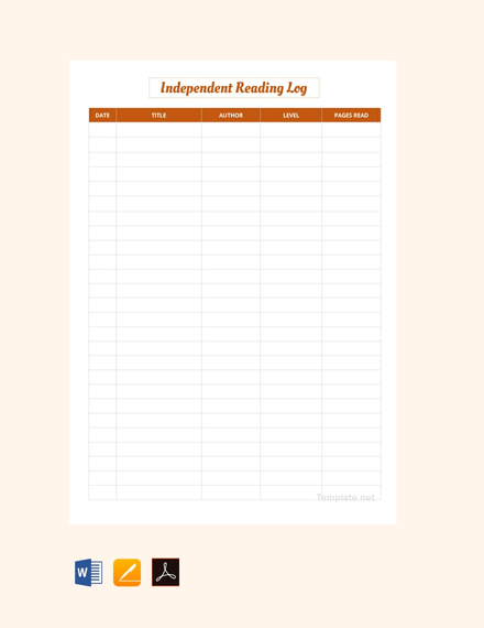 Book Reading Log Template - Google Docs, Word, Apple Pages, PDF ...