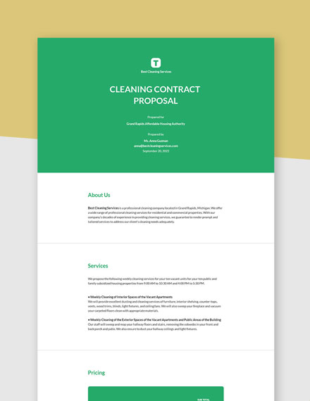 20 FREE Cleaning Proposal Templates Edit Download Template