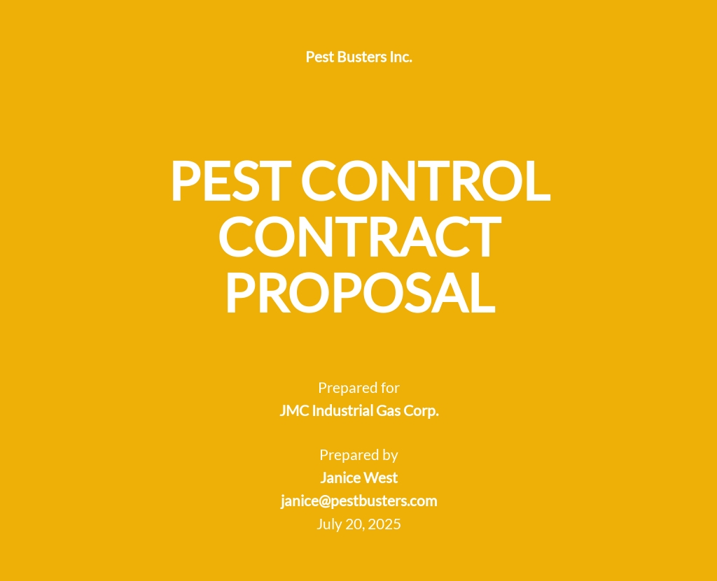 Pest Control Proposal Template Free Printable Templates