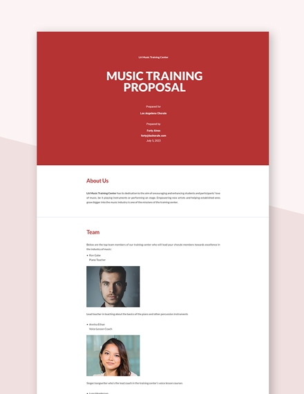 Training Proposal Template - Google Docs, Word, Apple Pages, PDF ...
