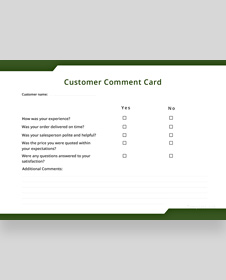 Guest Comment Card Template in Microsoft Word, PDF | Template.net