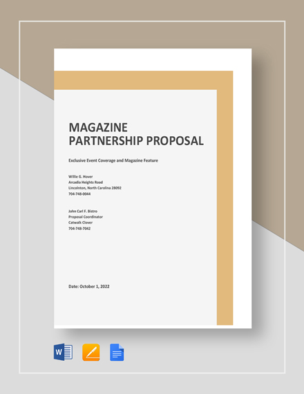 Sponsorship Partnership Proposal Template - Word | Google Docs | Apple ...