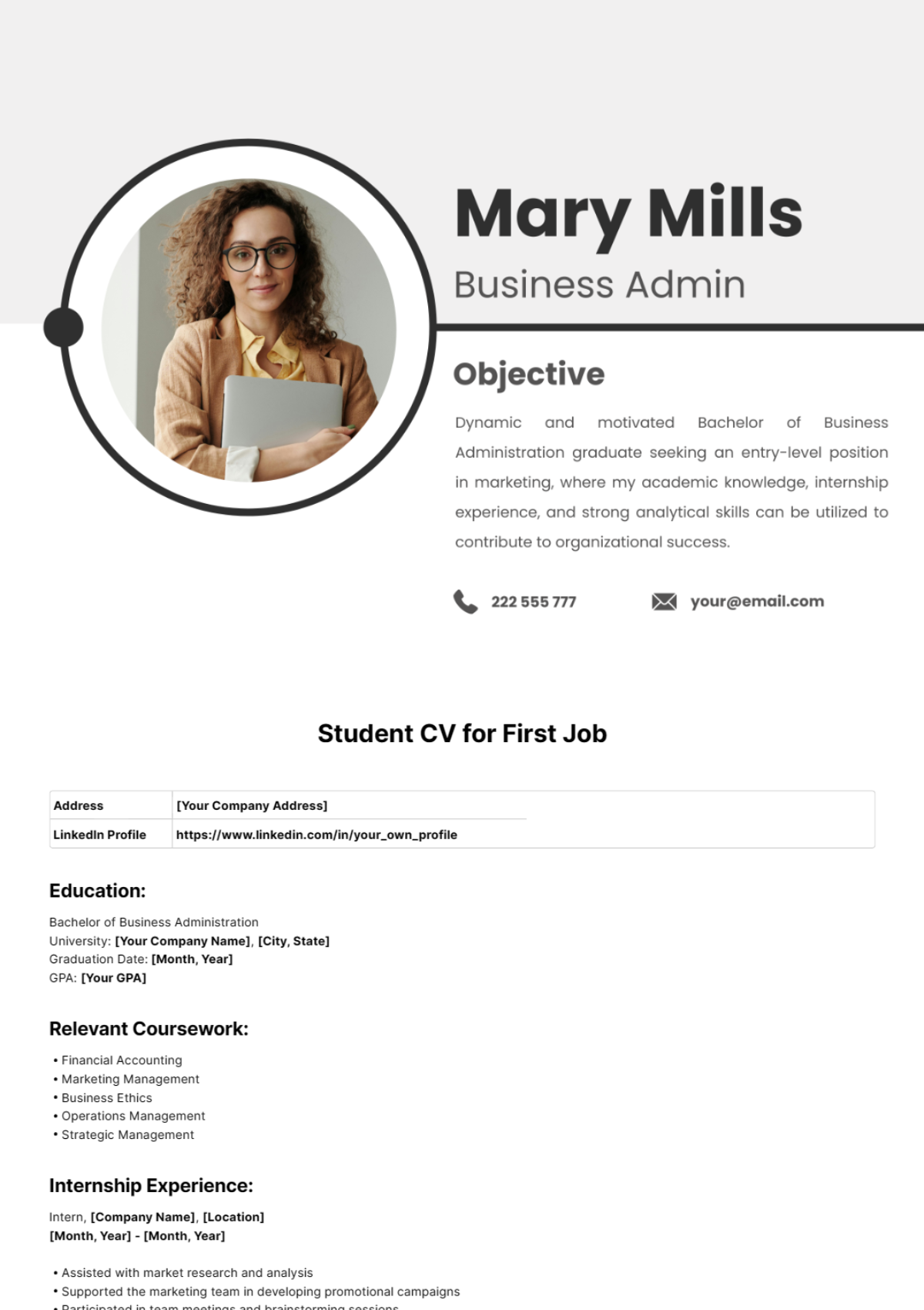Student CV Templates Edit Online Download Template Student CV Templates Edit Online Download Template