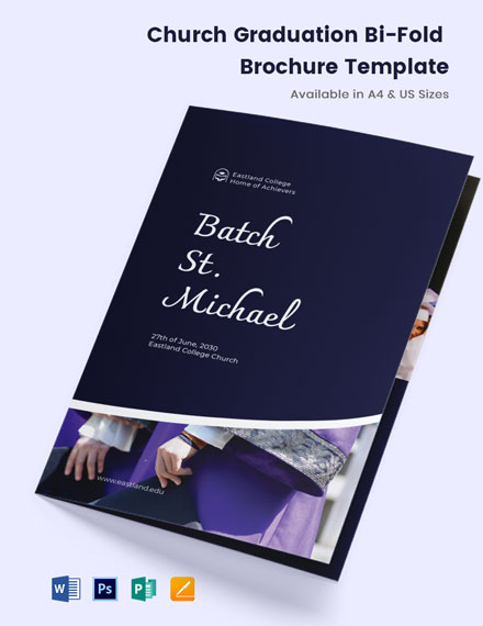 Free Elegant Graduation Ceremony Bi-Fold Brochure Template - PSD | Word ...