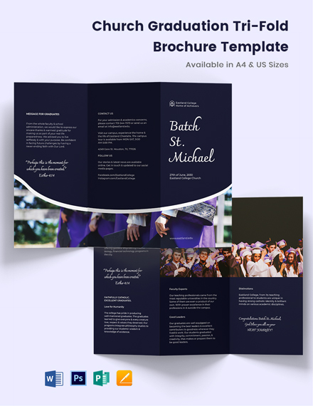 Free Elegant Graduation Ceremony Bi-Fold Brochure Template - PSD | Word ...