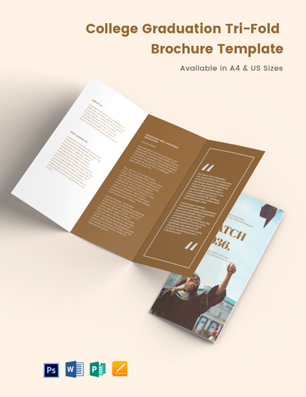 Free Elegant Graduation Ceremony Bi-Fold Brochure Template - PSD | Word ...