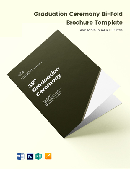Free Elegant Graduation Ceremony Tri-Fold Brochure Template - PSD ...