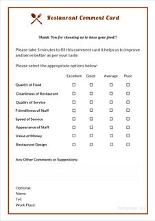 Guest Comment Card Template in Microsoft Word, PDF | Template.net