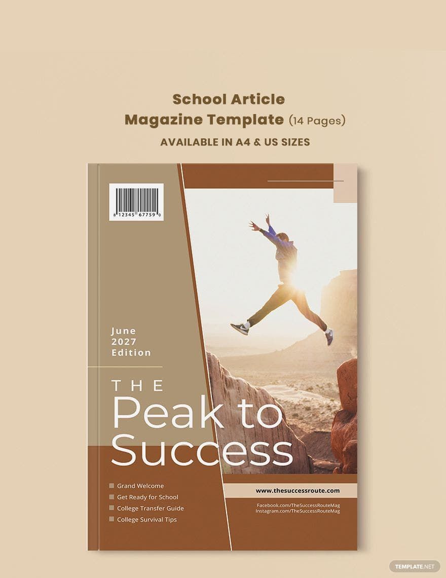 Back To School Magazine Template Word Apple Pages Publisher 
