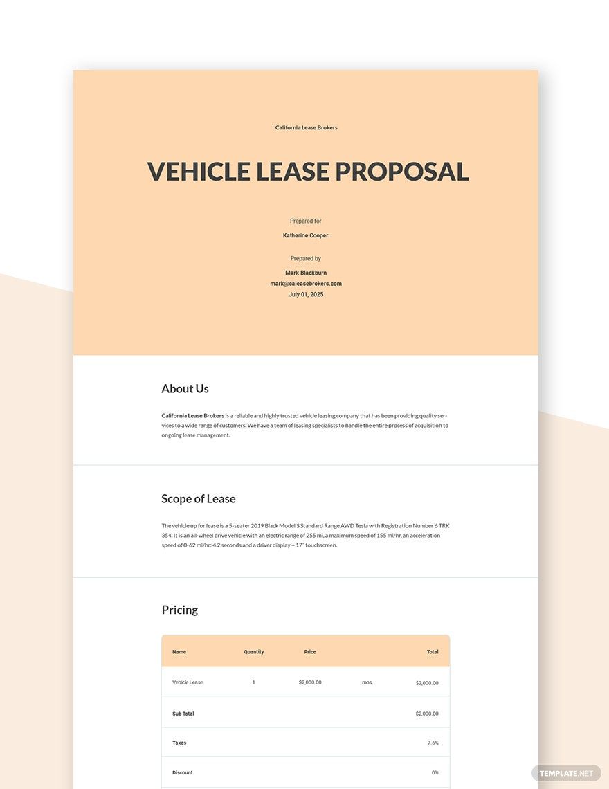 Free Sample Lease Proposal Template - Google Docs, Word, Apple Pages ...