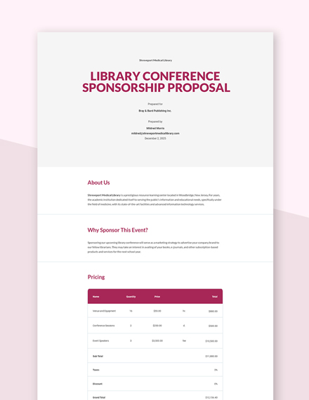 Free Sample Conference Proposal Template - Google Docs, Word, Apple ...