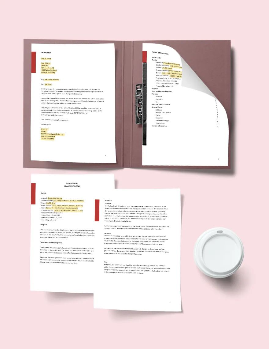 Office Lease Proposal Template - Download in Word, Google Docs, Apple ...