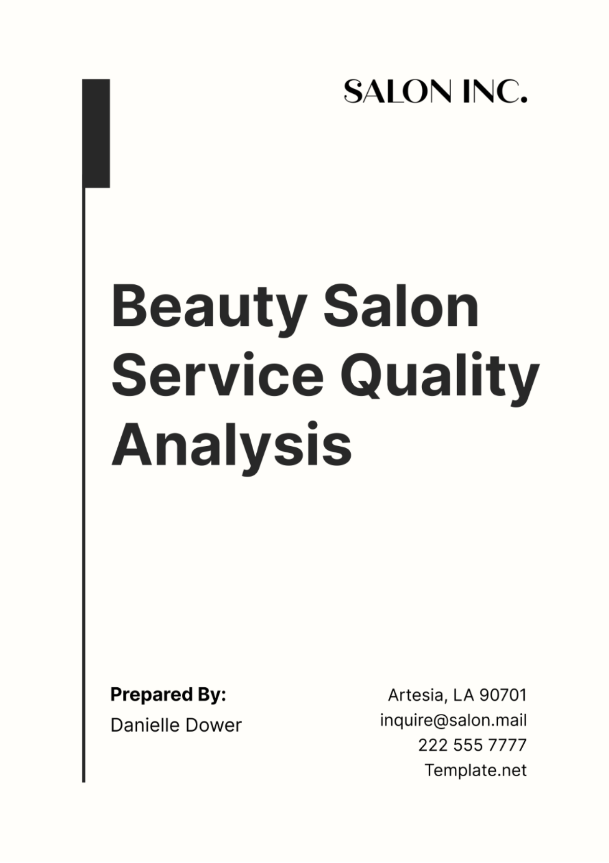 Beauty Salon Service Quality Analysis Template - Edit Online & Download ...