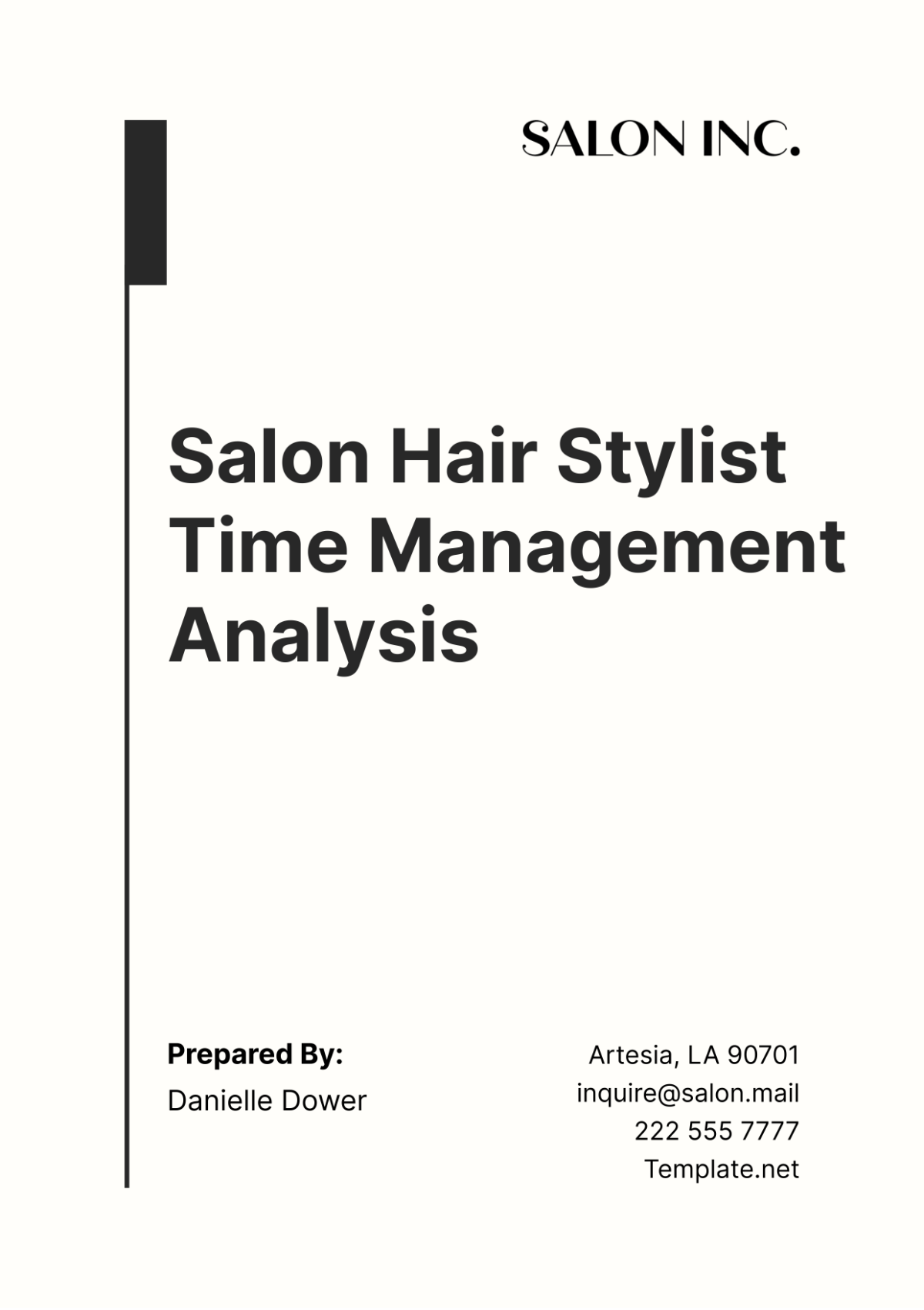 Salon Hair Stylist Time Management Analysis Template - Edit Online ...