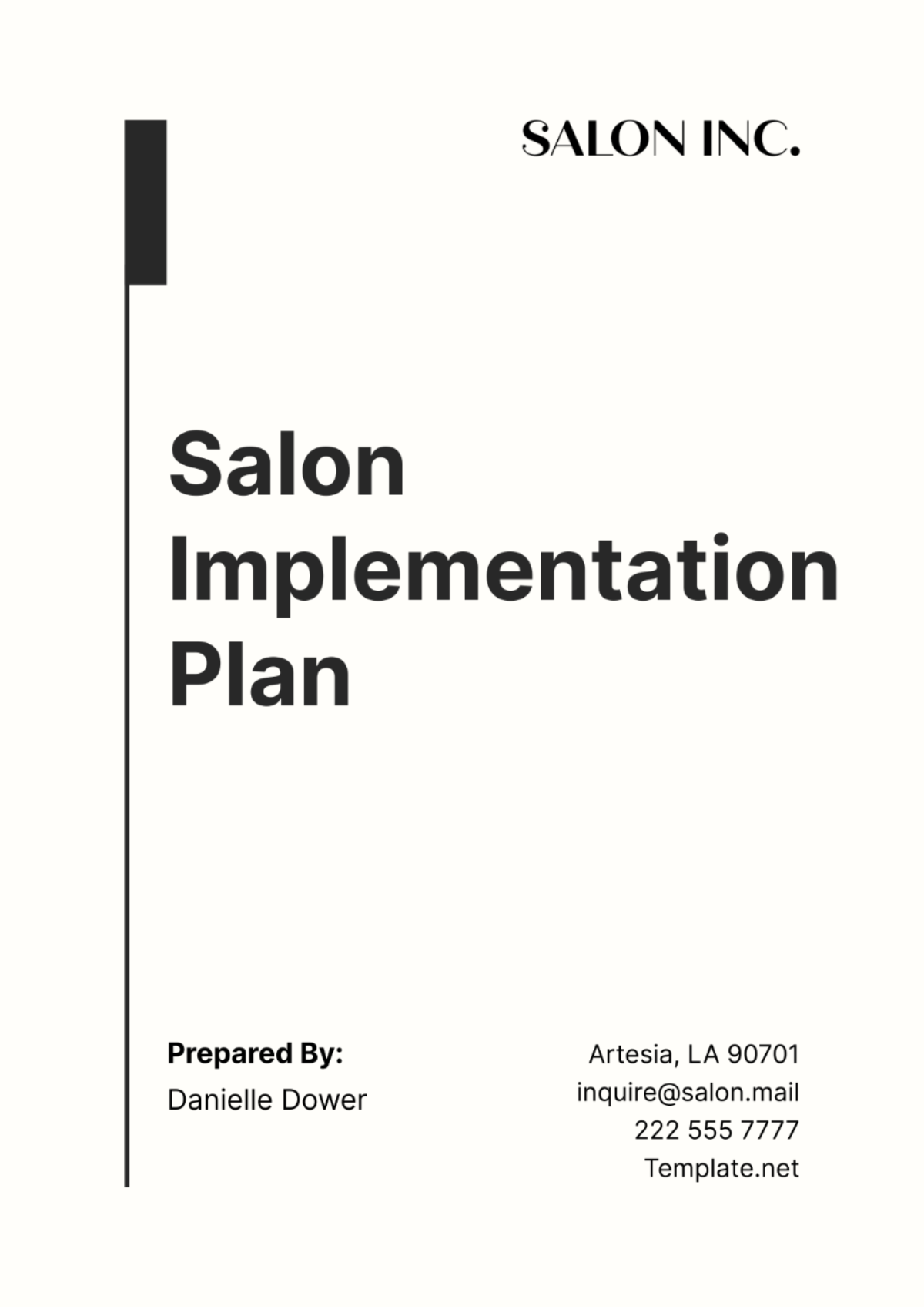 Salon Implementation Plan Template - Edit Online & Download Example ...