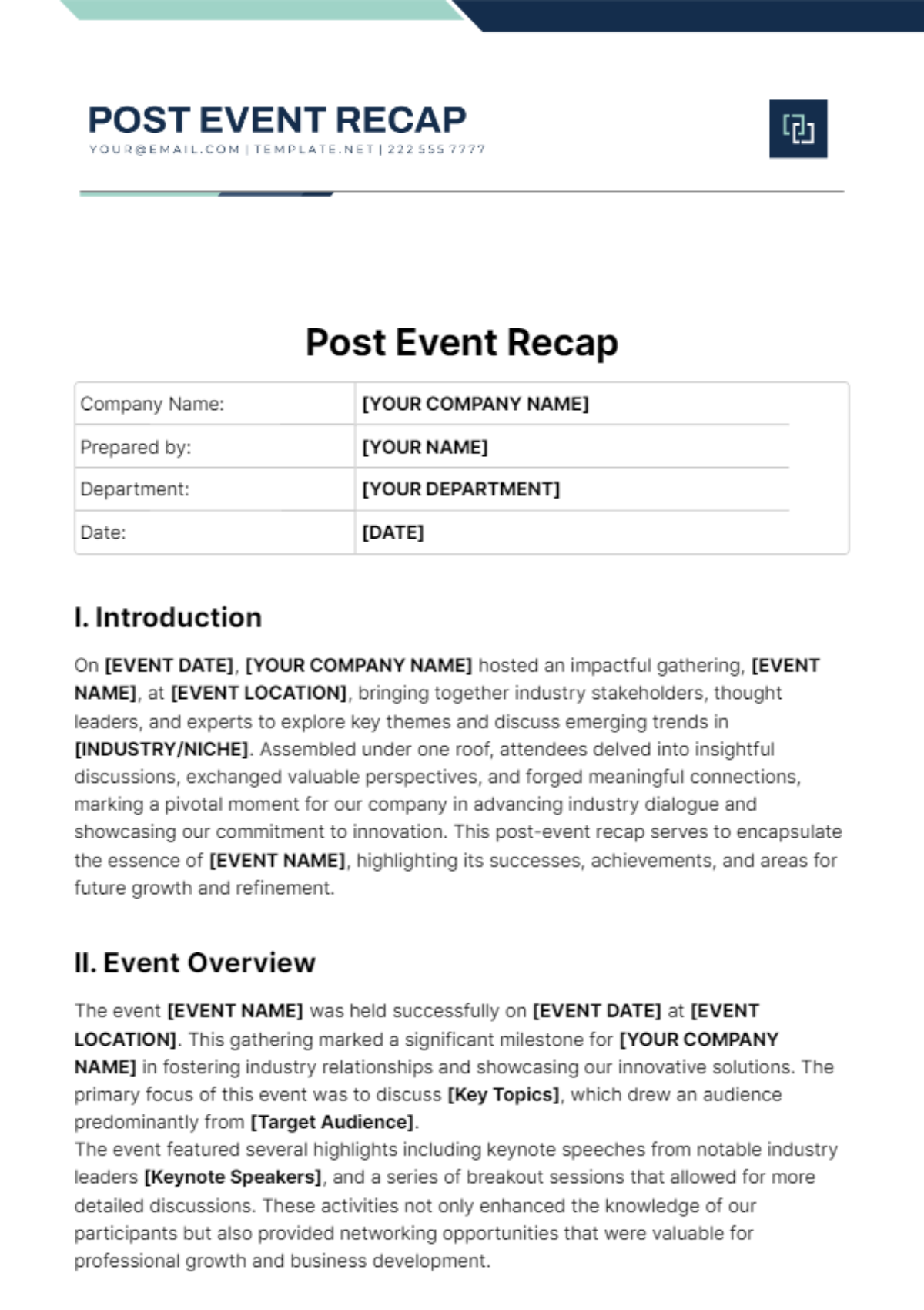 FREE Recap Templates Examples Edit Online Download Template FREE Recap Templates Examples Edit Online Download Template
