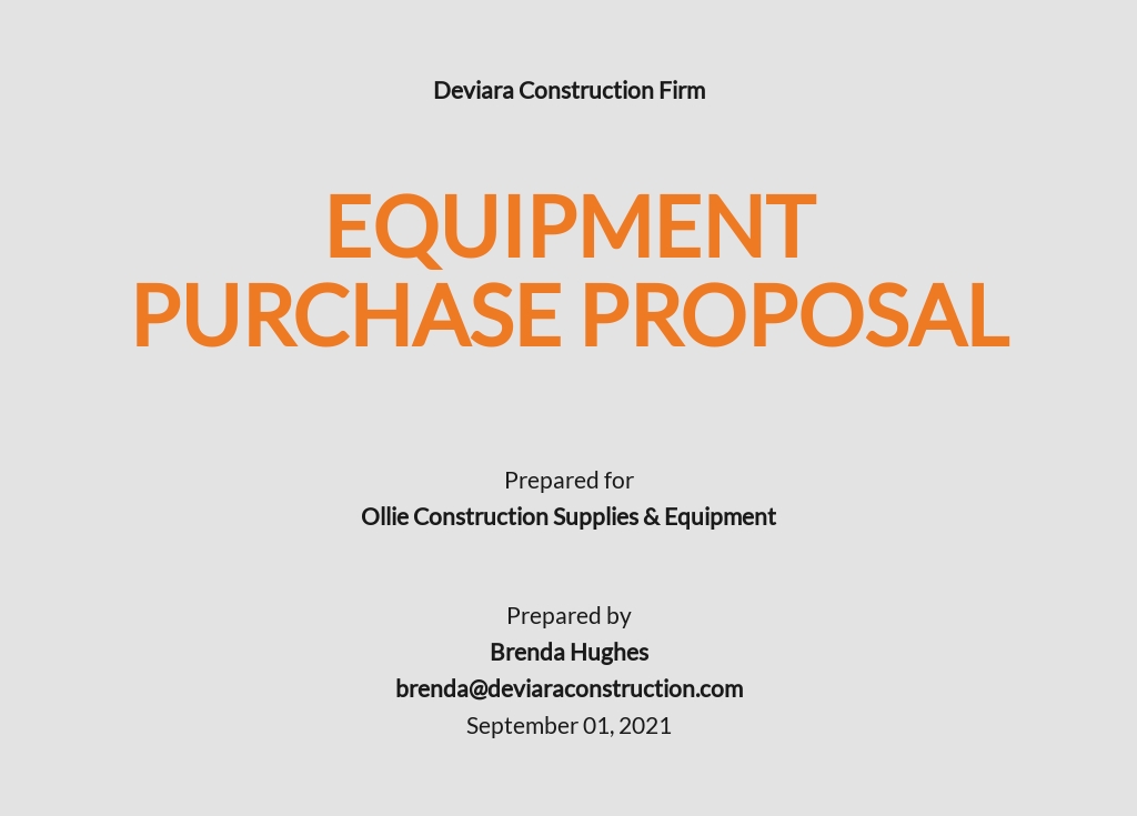 Free Equipment Proposal Templates 6 Download In PDF Word Pages 